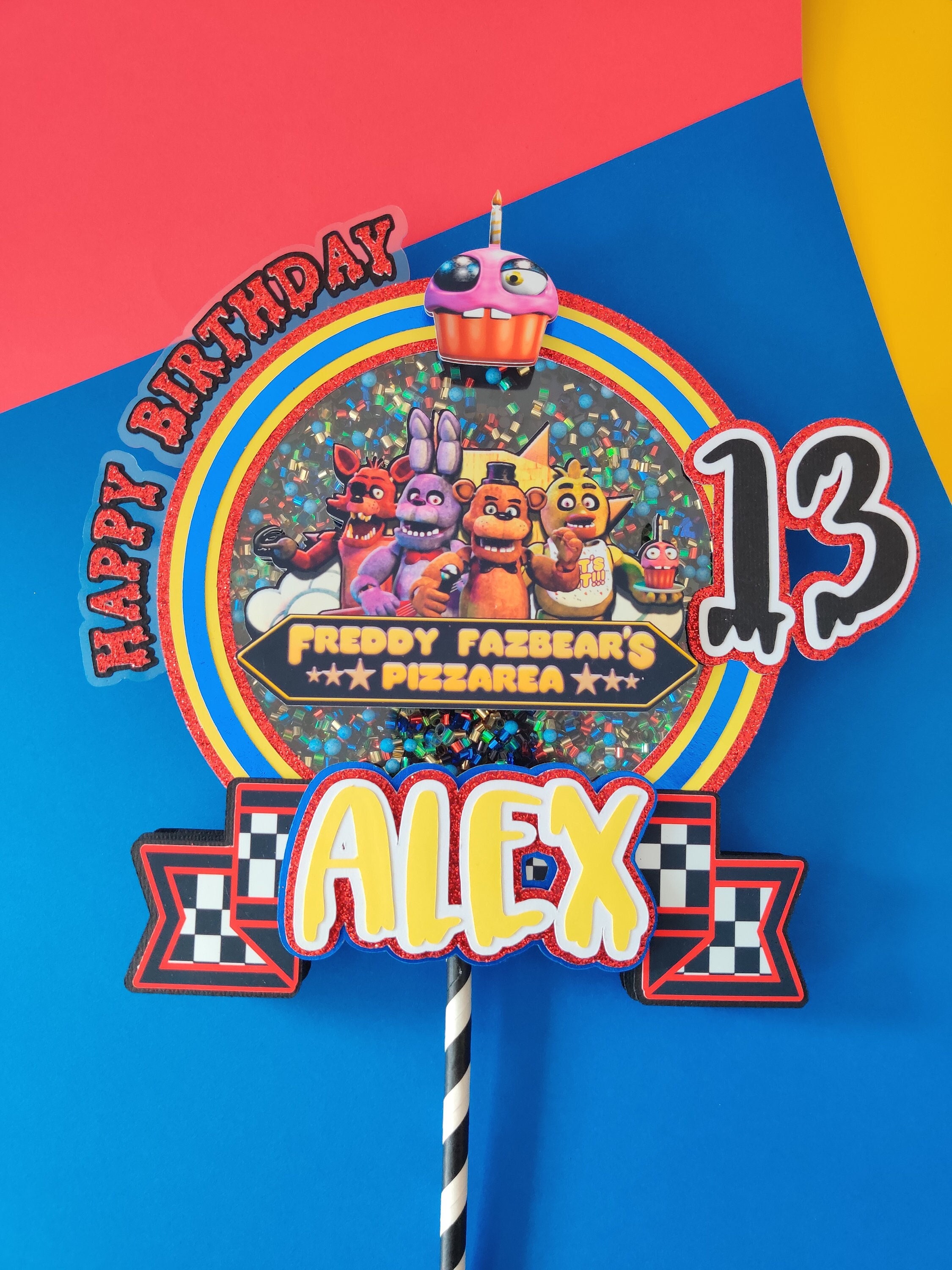 Five Nights at Freddy's Birthday Party Cake Topper, 5 Nights Birthday ...