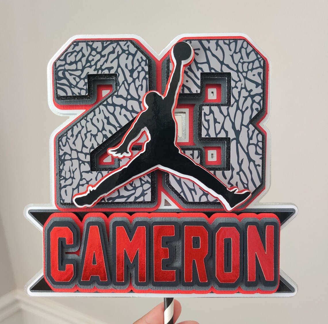 Jordan Inspired Birthday Party Cake Topper, Jordan Themed Cake Topper ...