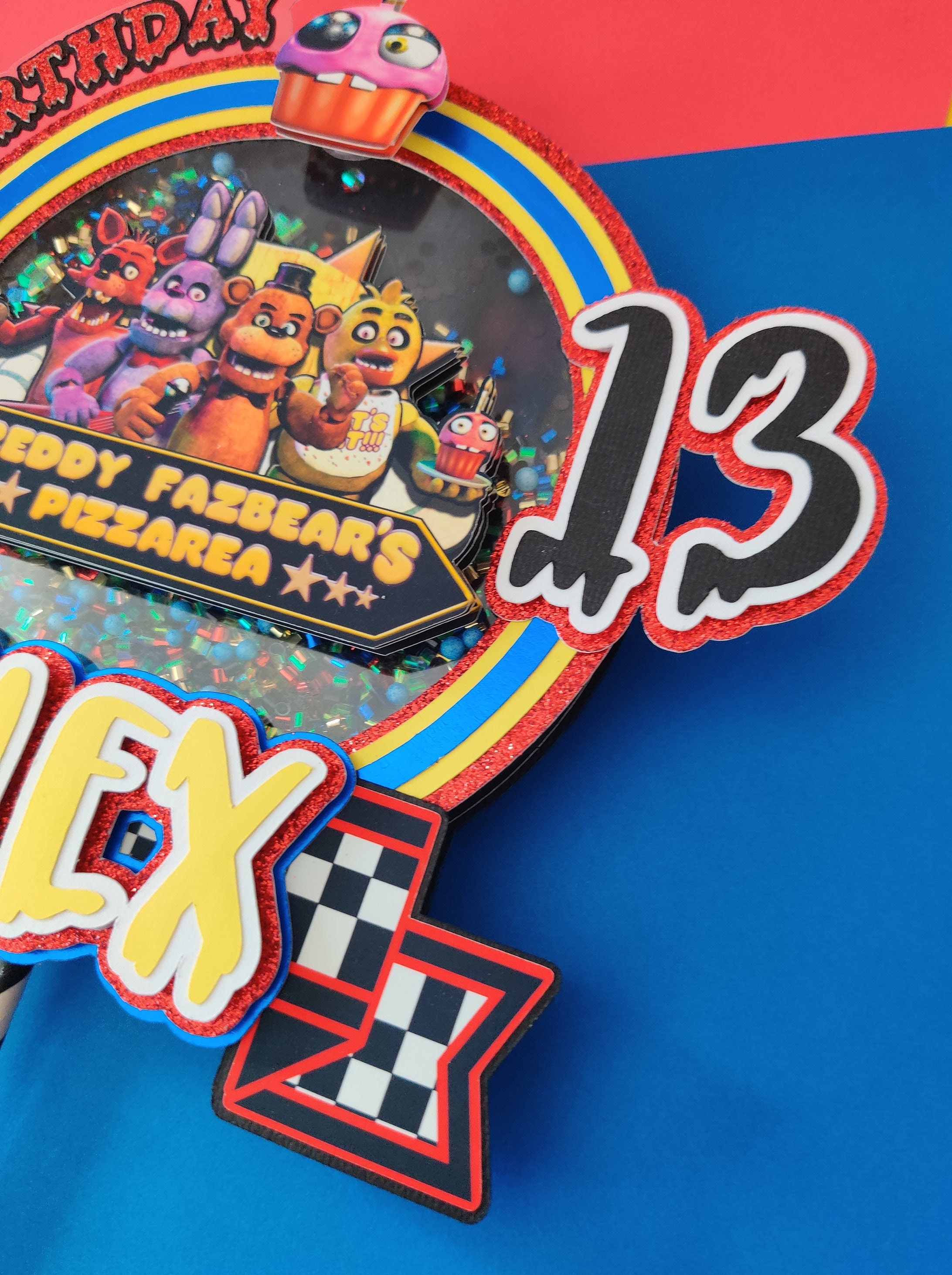 Five Nights at Freddy's Birthday Party Cake Topper, 5 Nights Birthday ...