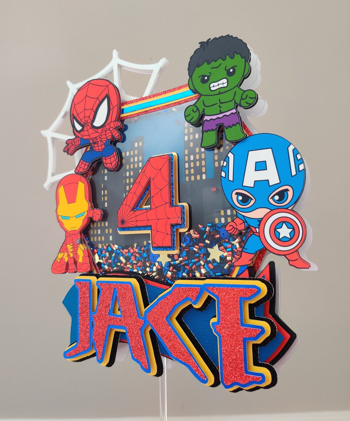 Avengers Cake Topper, Avengers Birthday Shaker Light-up Topper, Baby ...