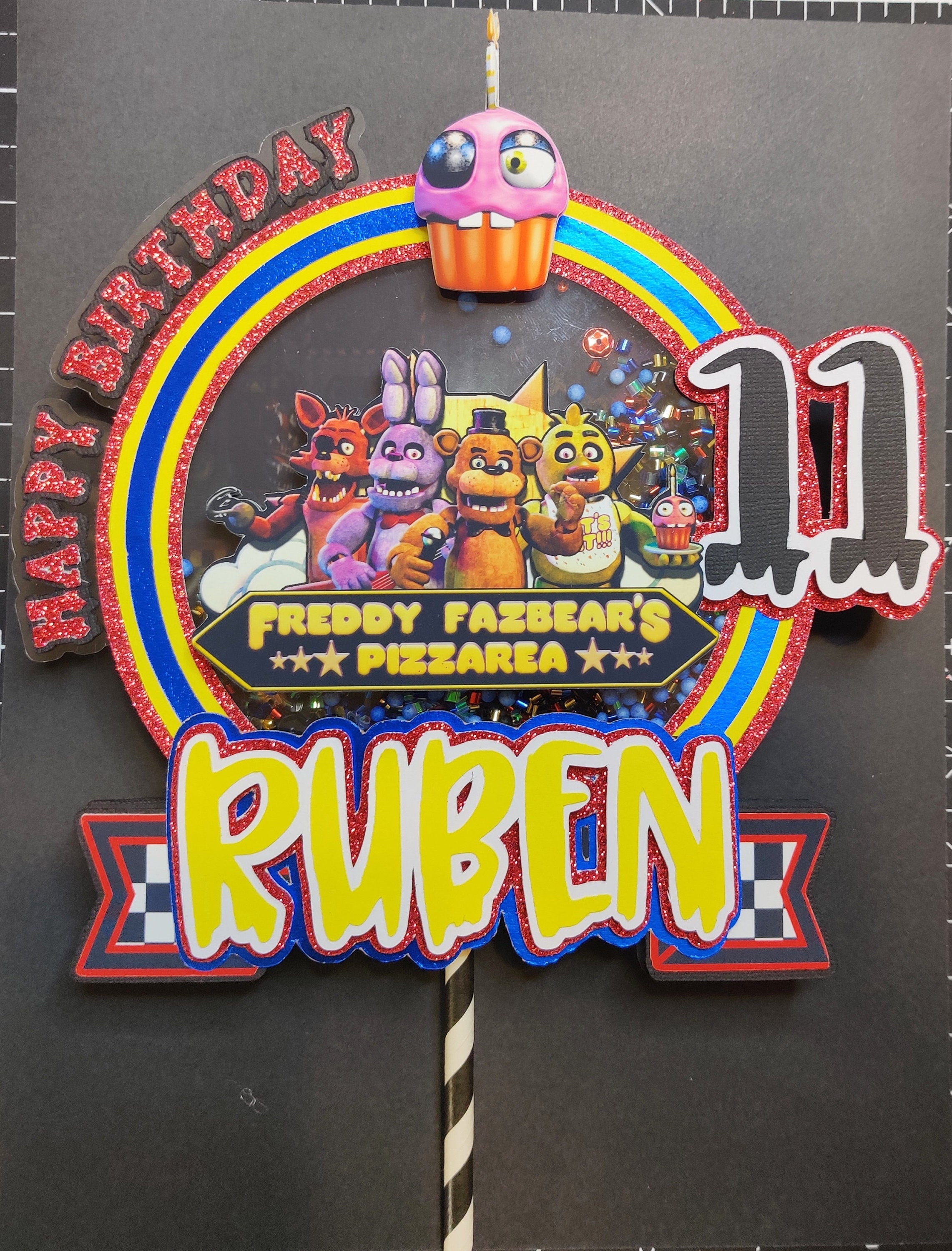 Five Nights at Freddy's Birthday Party Cake Topper, 5 Nights Birthday ...