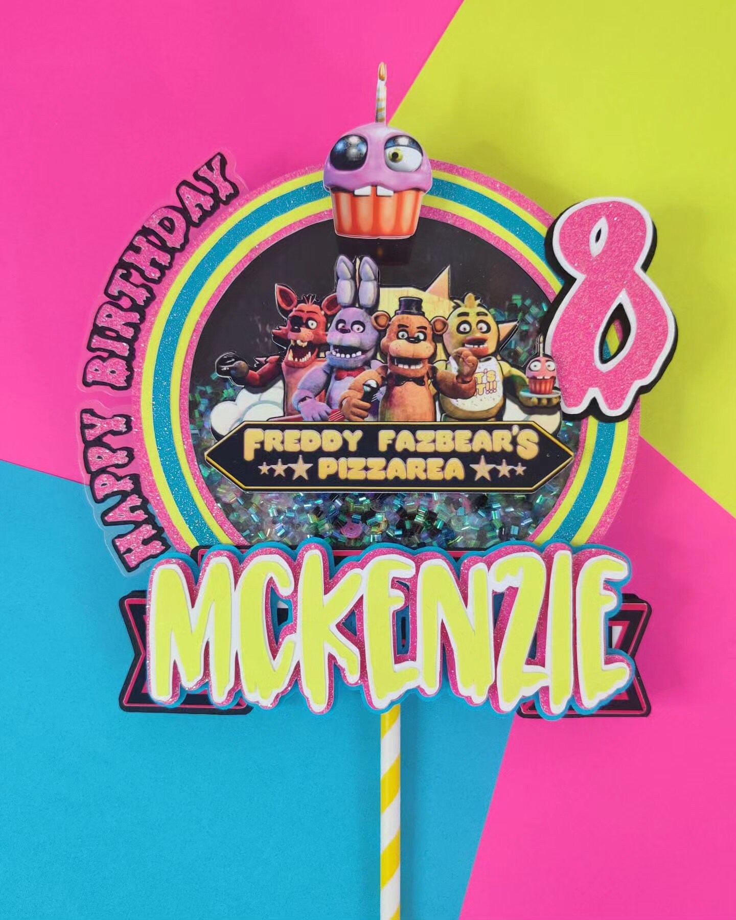 Five Nights at Freddy's Birthday Party Cake Topper, 5 Nights Birthday ...