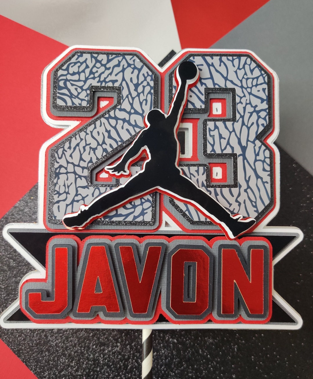 Jordan Inspired Birthday Party Cake Topper, Jordan Themed Cake Topper ...