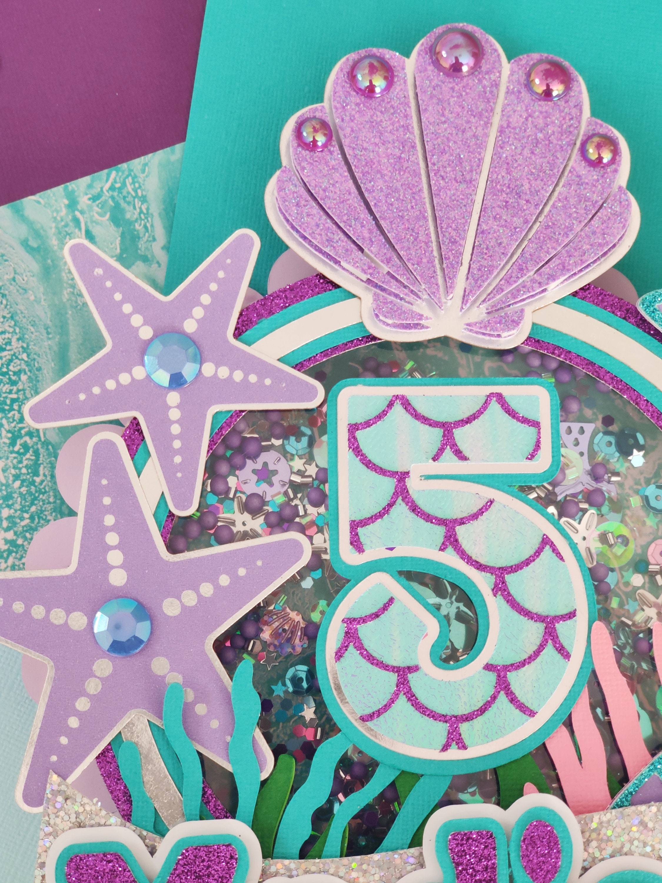 Mermaid Theme Birthday Party Cake Topper, Mermaid Shaker Cake Topper ...