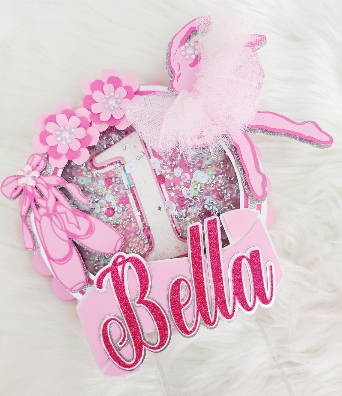 Ballet Cake Topper, Ballerina Shaker Cake Topper, Pink Tutu Cake Topper ...
