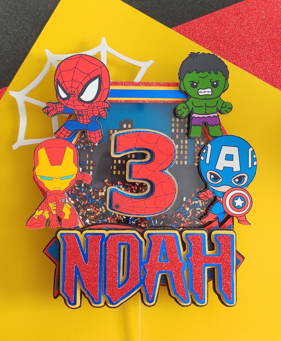 Avengers Cake Topper, Avengers Birthday Shaker Light-up Topper, Baby ...