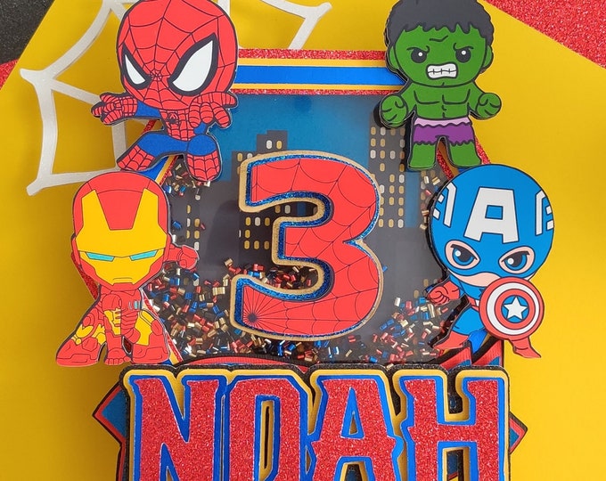 Avengers Cake Topper, Avengers Birthday Shaker Light-up Topper, Baby ...