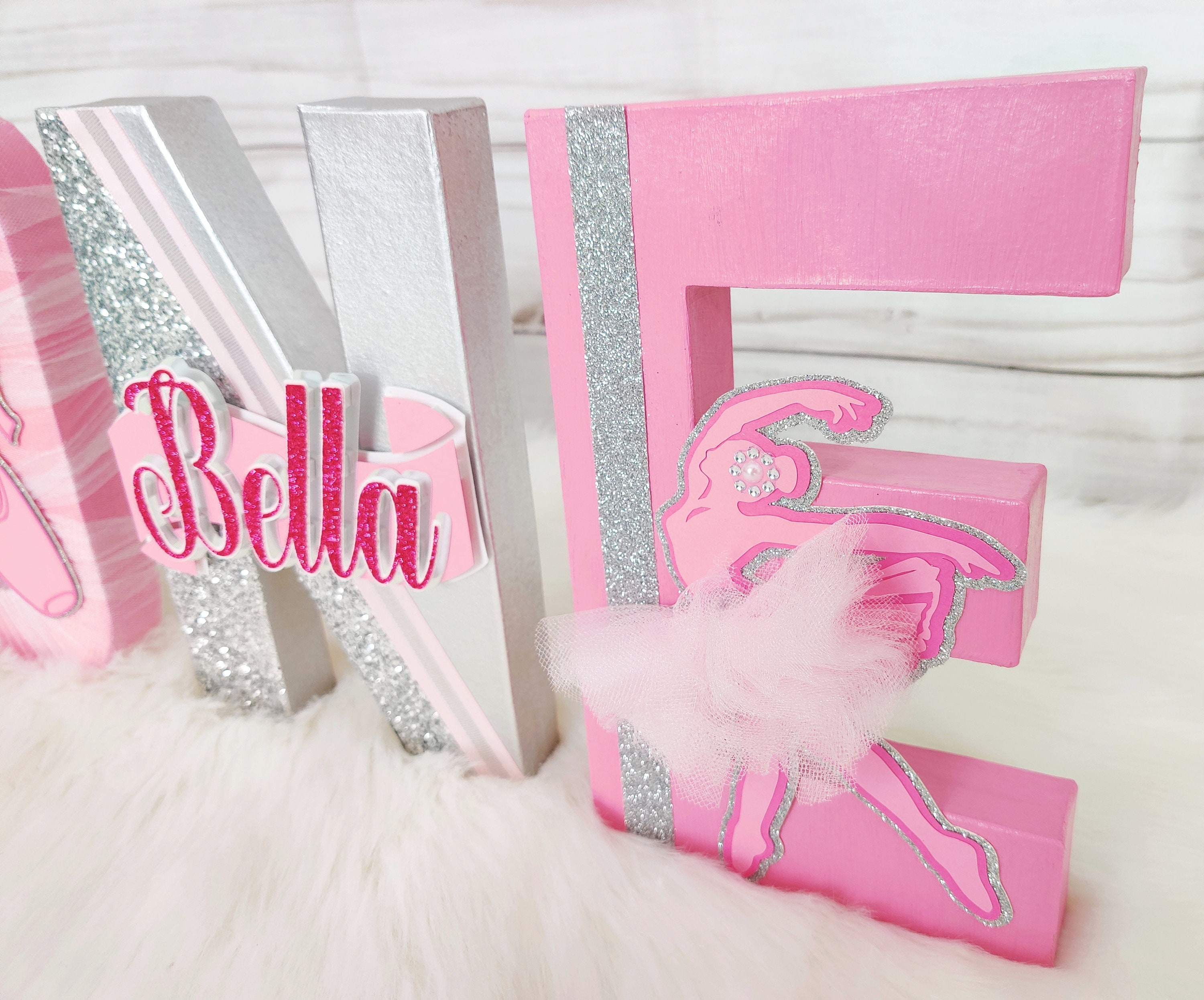 Ballerina ONE Birthday Letters, Pink Ballerina Paper Mache Letters ...