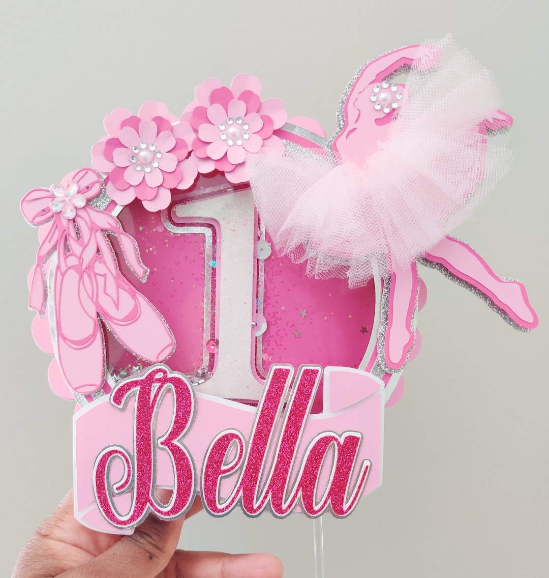 Ballet Cake Topper, Ballerina Shaker Cake Topper, Pink Tutu Cake Topper ...