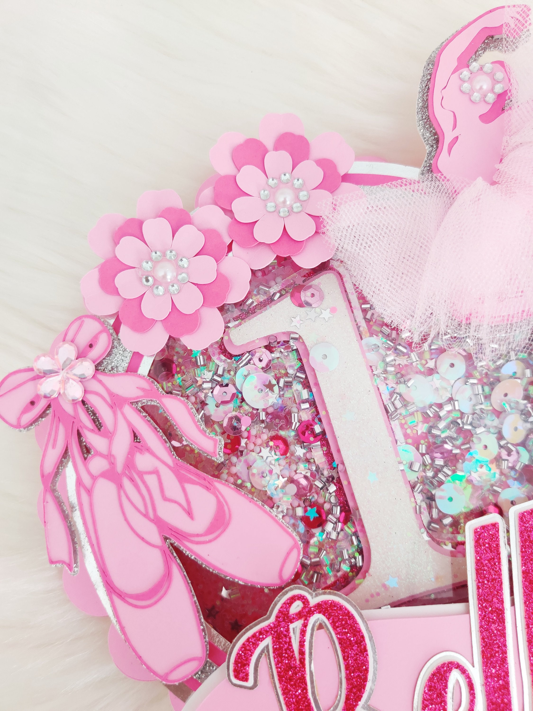 Ballet Cake Topper, Ballerina Shaker Cake Topper, Pink Tutu Cake Topper ...