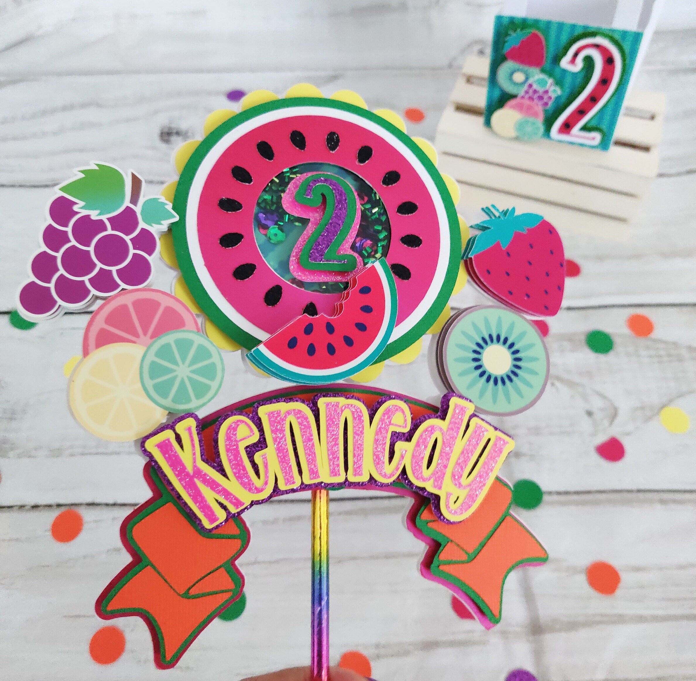 Two-tti Frutti Birthday Party Cake Topper, Tutti Frutti Party Decor ...