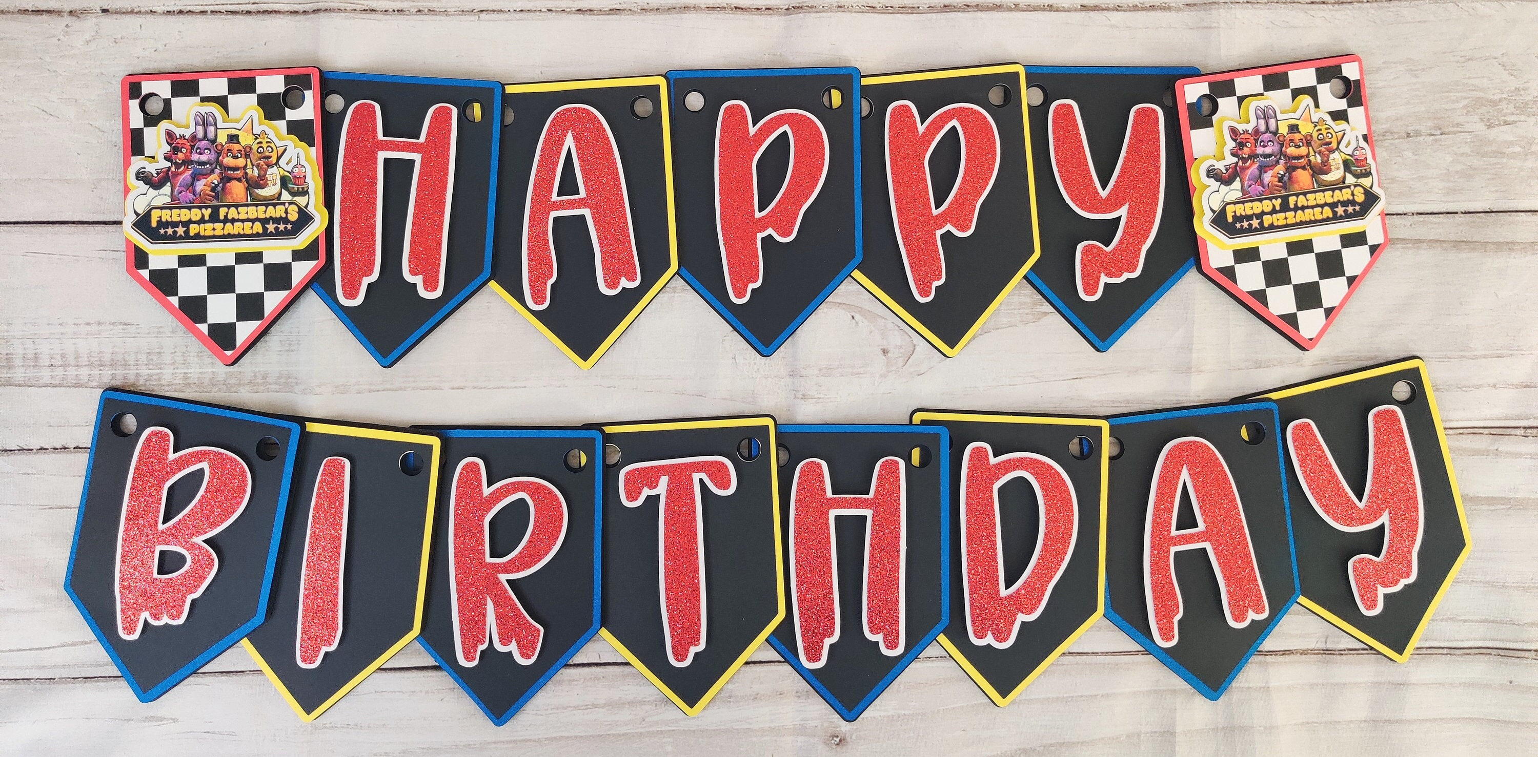 Five Nights at Freddy's Birthday Party Banner, 5 Nights Birthday Banner ...