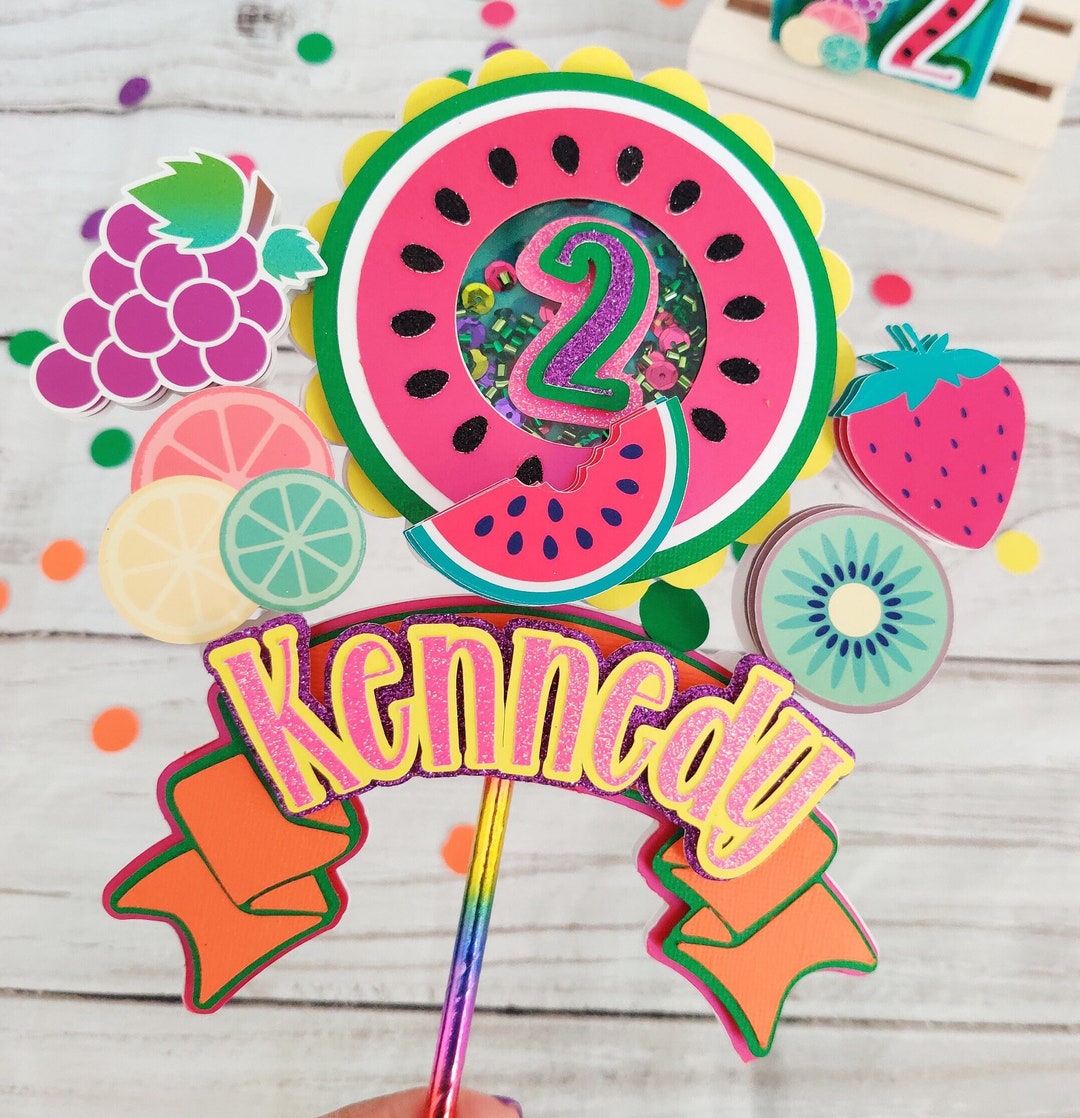Two-tti Frutti Birthday Party Cake Topper, Tutti Frutti Party Decor ...