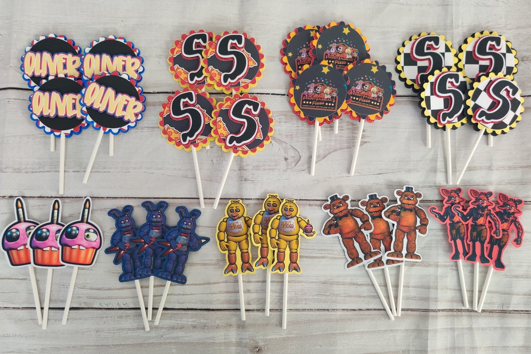 Five Nights at Freddy's Birthday Party Cupcake Toppers, 5 Nights ...