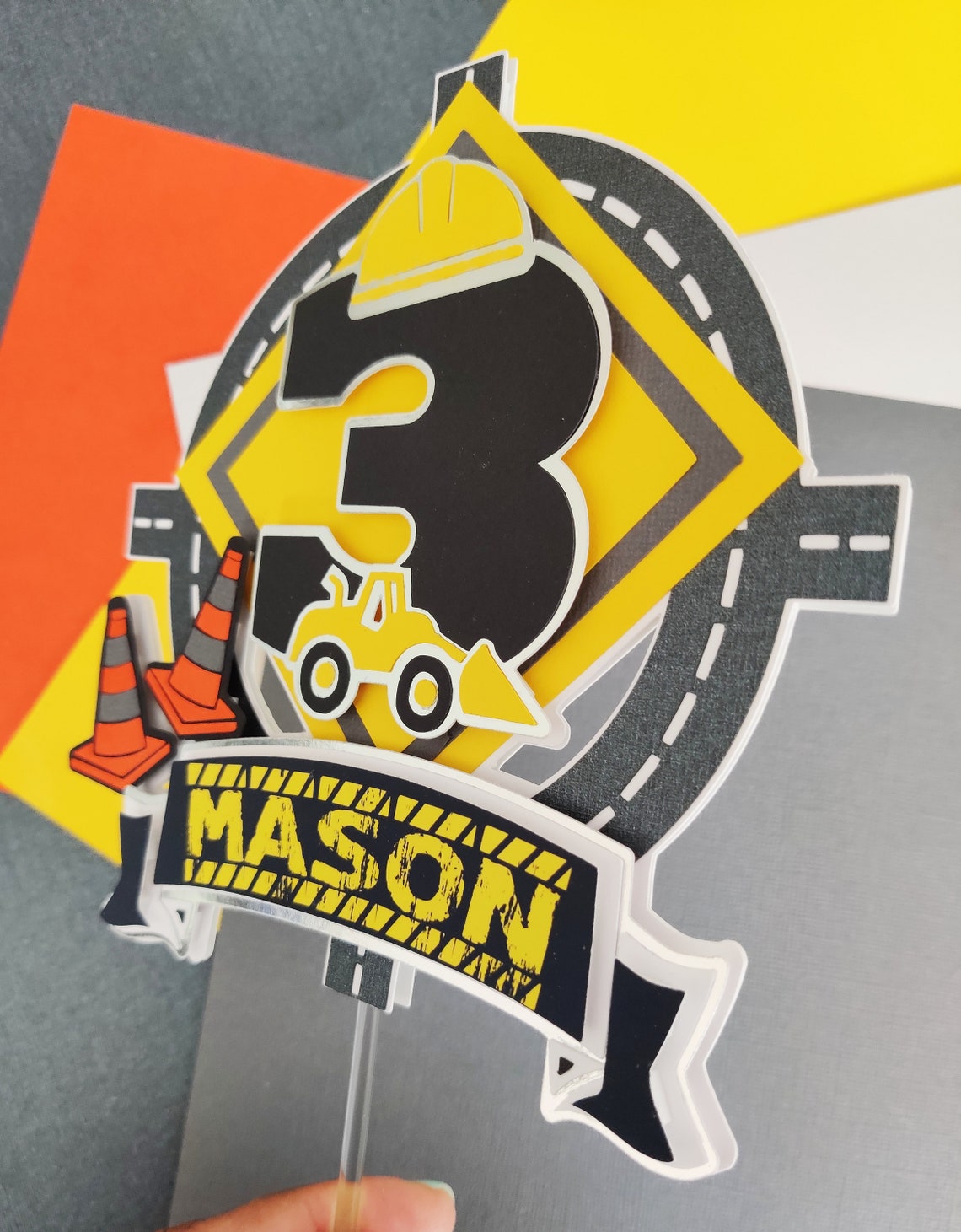 Construction Cake Topper, Construction Zone Birthday, Bulldozer Cake ...