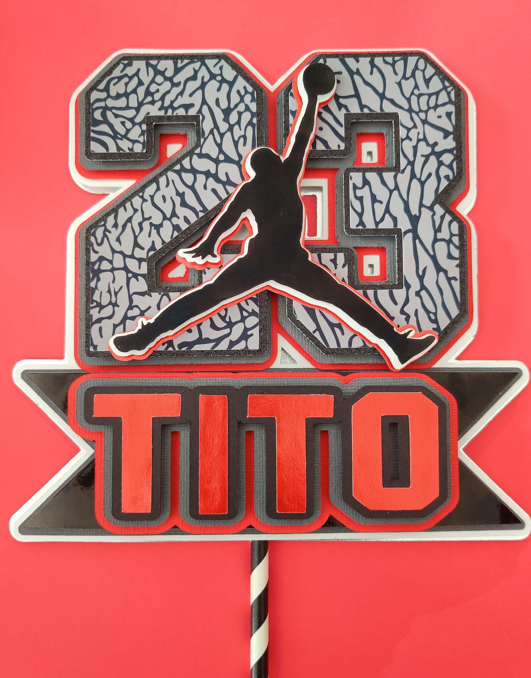 Jordan Inspired Birthday Party Cake Topper, Jordan Themed Cake Topper ...