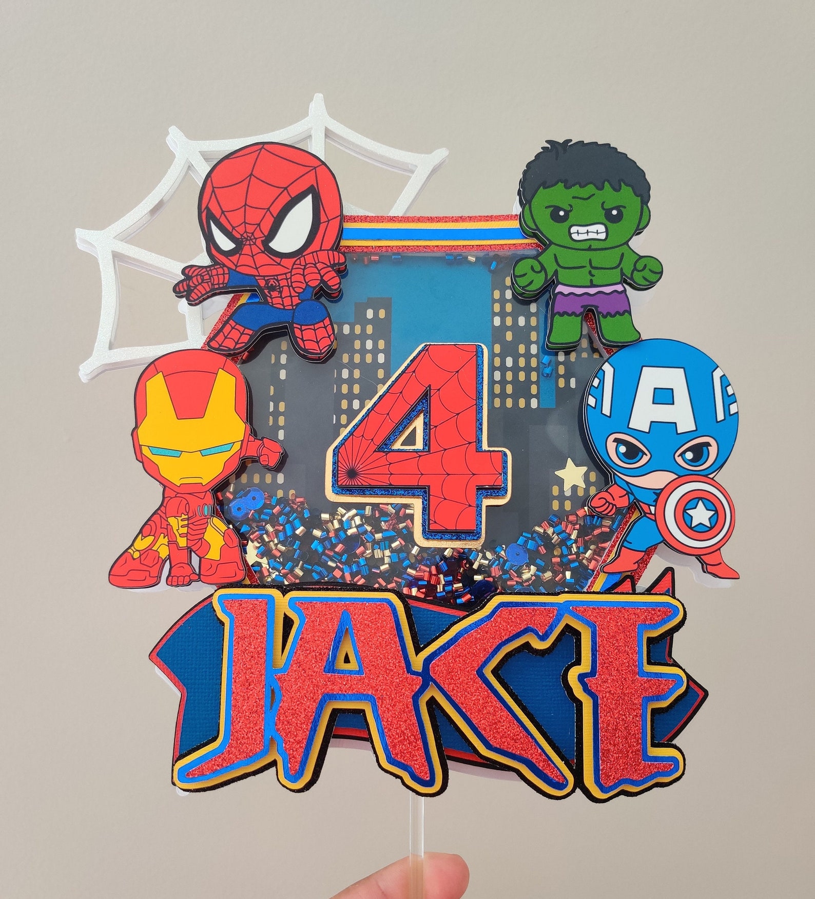 Avengers Cake Topper, Avengers Birthday Shaker Light-up Topper, Baby ...
