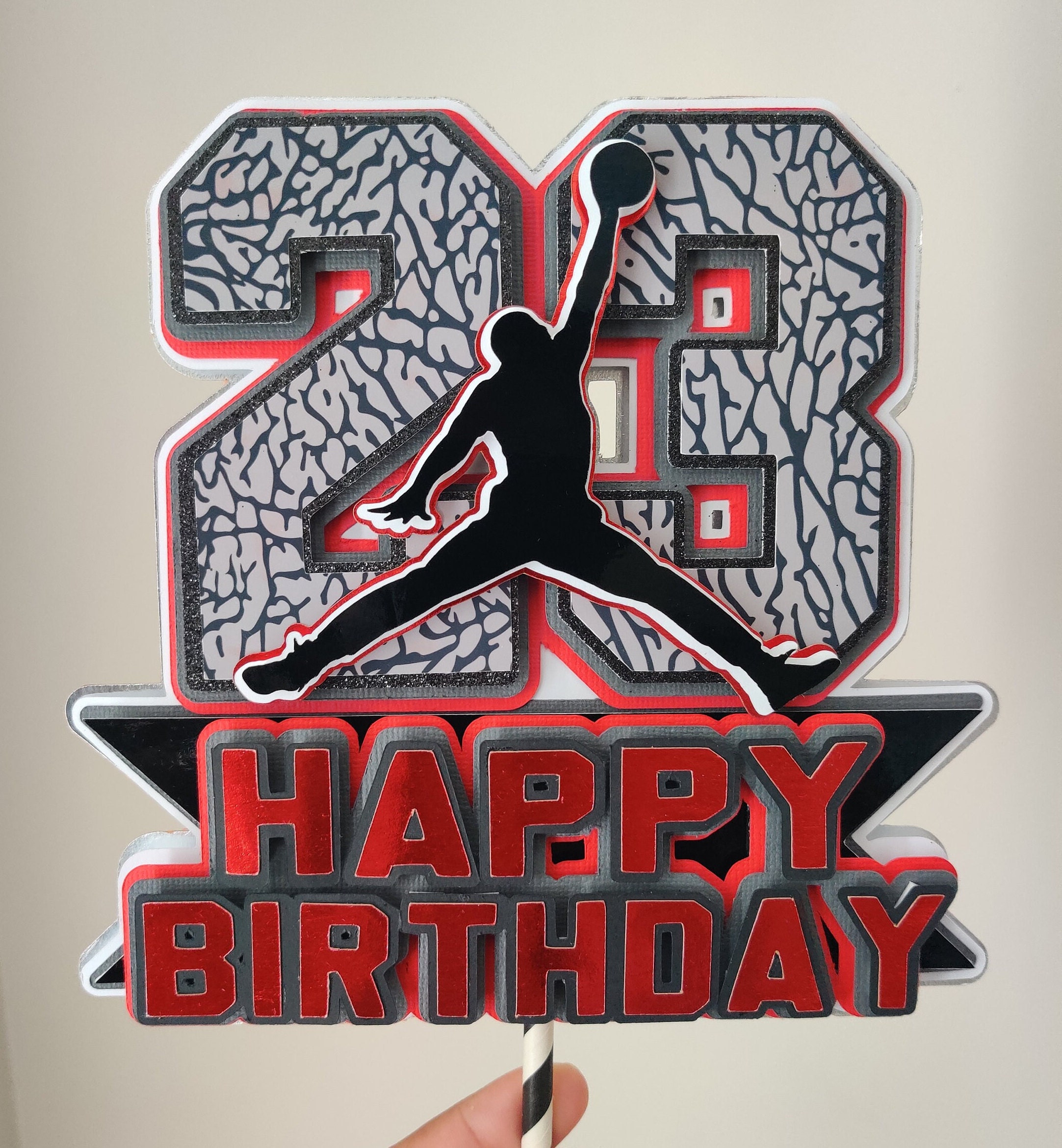Jordan Inspired Birthday Party Cake Topper, Jordan Themed Cake Topper ...