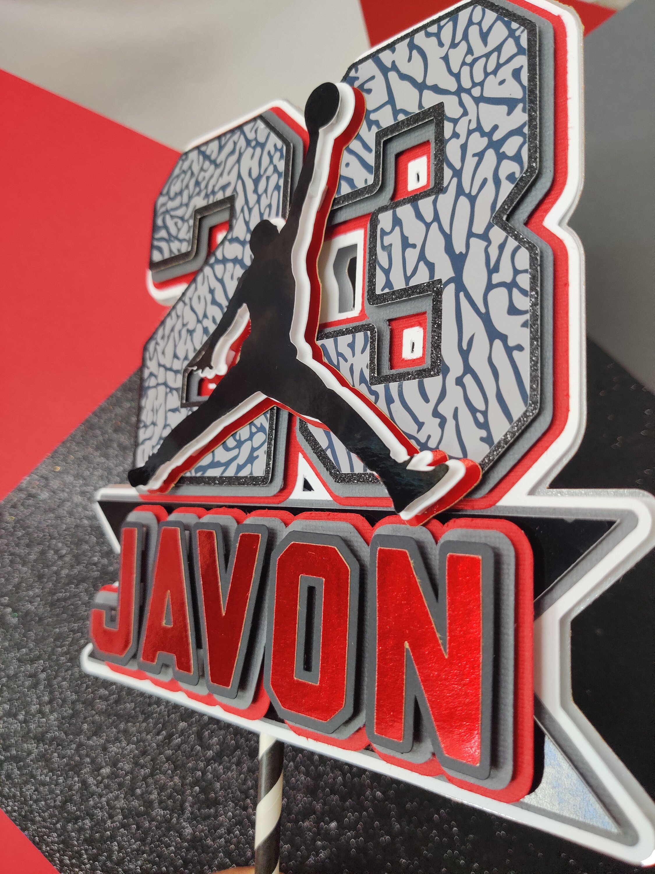 Jordan Inspired Birthday Party Cake Topper, Jordan Themed Cake Topper ...