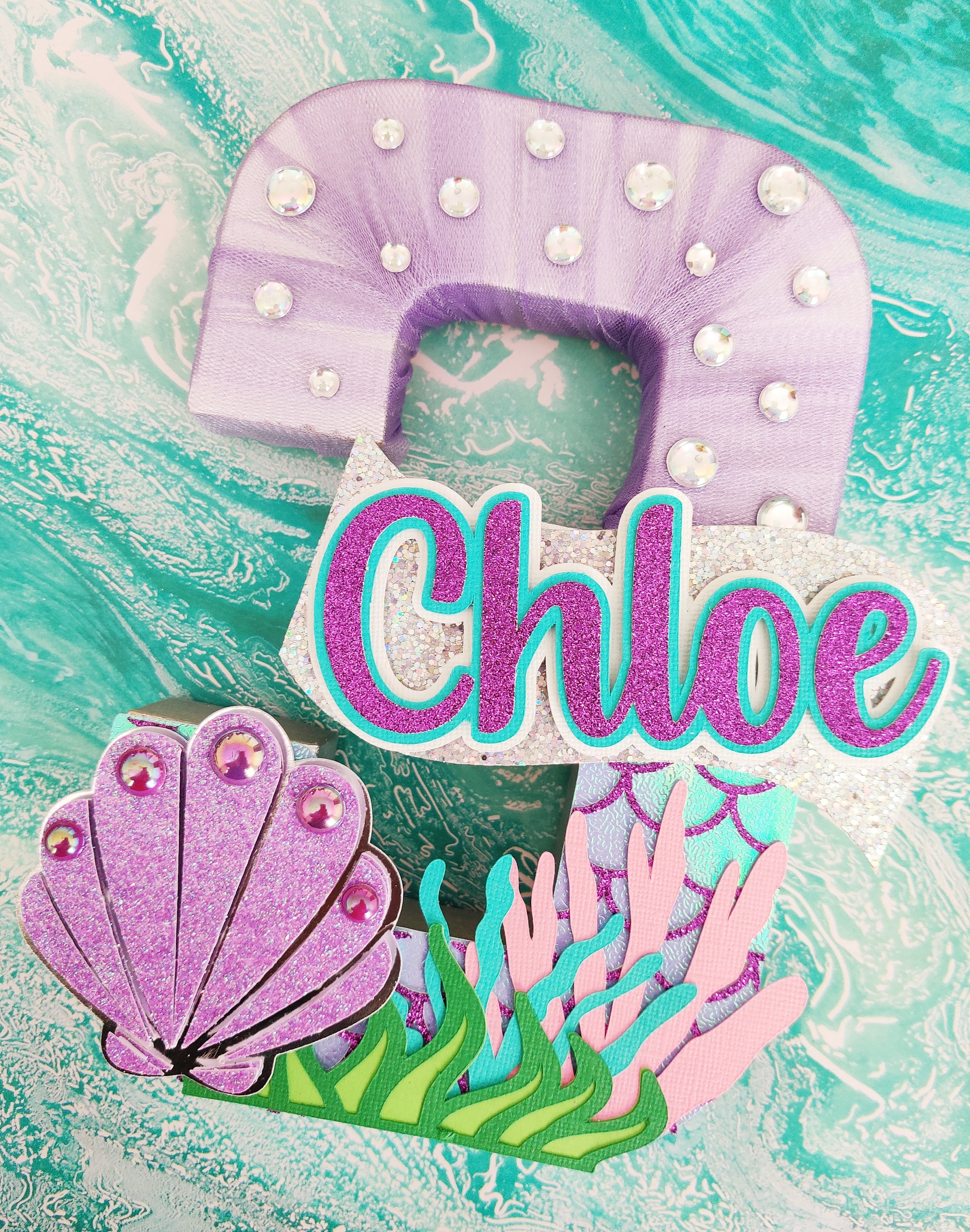 Mermaid Theme Birthday Party Letters, Mermaid Paper Mache Letters ...