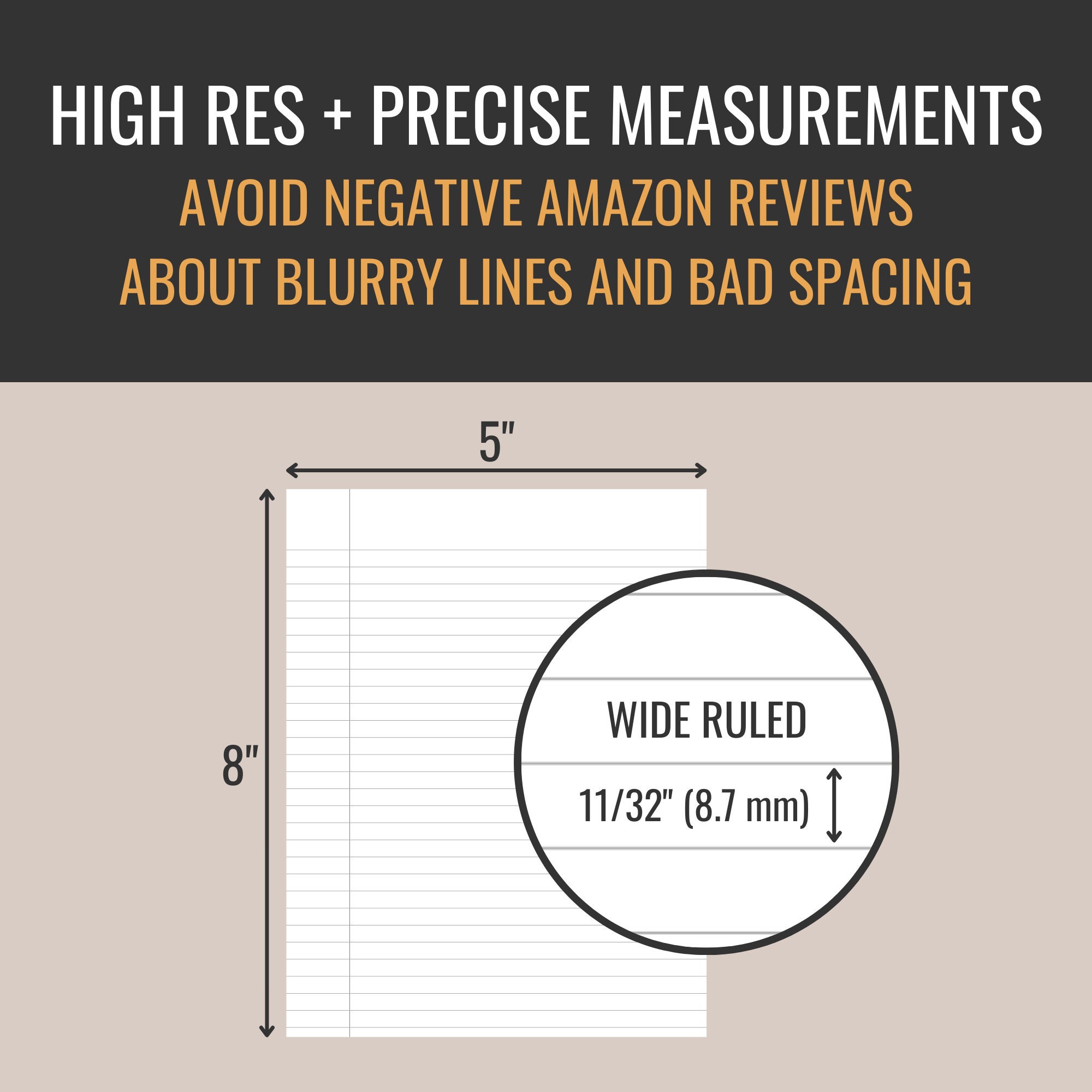 KDP 5x8 Wide-ruled Lined Paper Interior Template With Bleed - Etsy