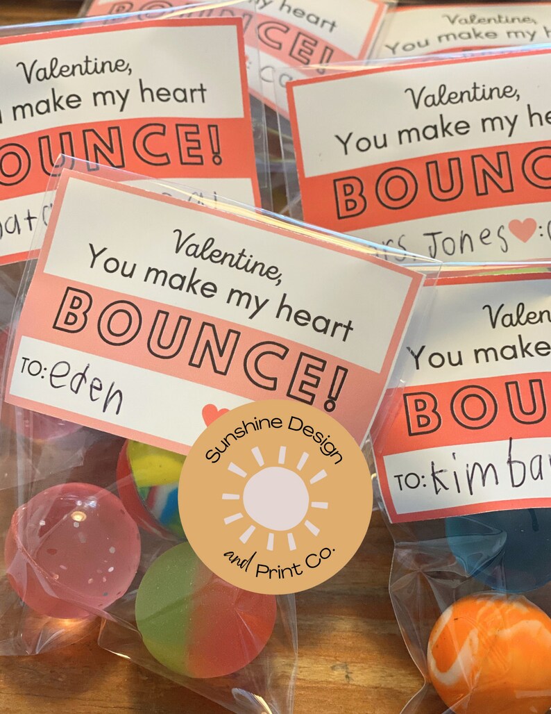 Valentine's Day | You Make My Heart Bounce | Bouncy Ball Valentine Tag ...