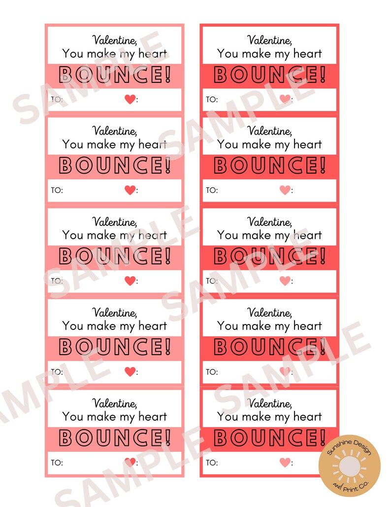 Valentine's Day | You Make My Heart Bounce | Bouncy Ball Valentine Tag ...