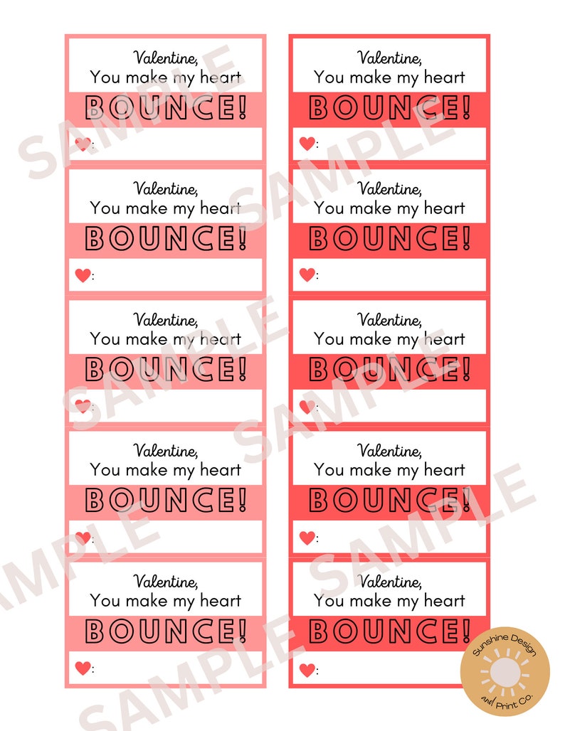 Valentine's Day | You Make My Heart Bounce | Bouncy Ball Valentine Tag ...