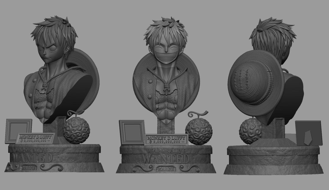 Monkey D Luffy Bust One Piece 3d Resin Kit / Unpainted / 10 Piece Kit ...