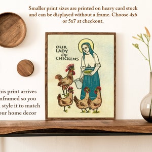 Our Lady of Chickens Vintage Wall Art Print | Catholic Wall Art ...