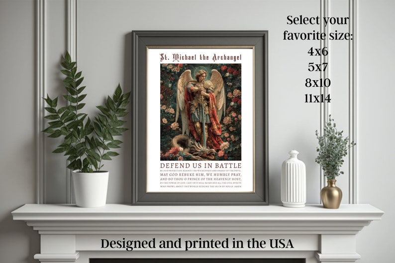 Prayer to Saint Michael the Archangel Print Catholic Art Print St ...
