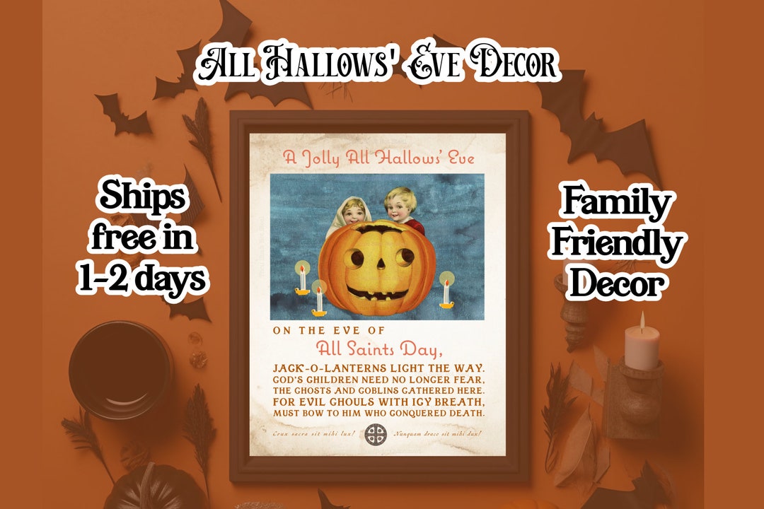 Vintage Catholic Halloween Wall Art Poster for All Hallows’ Eve - Etsy