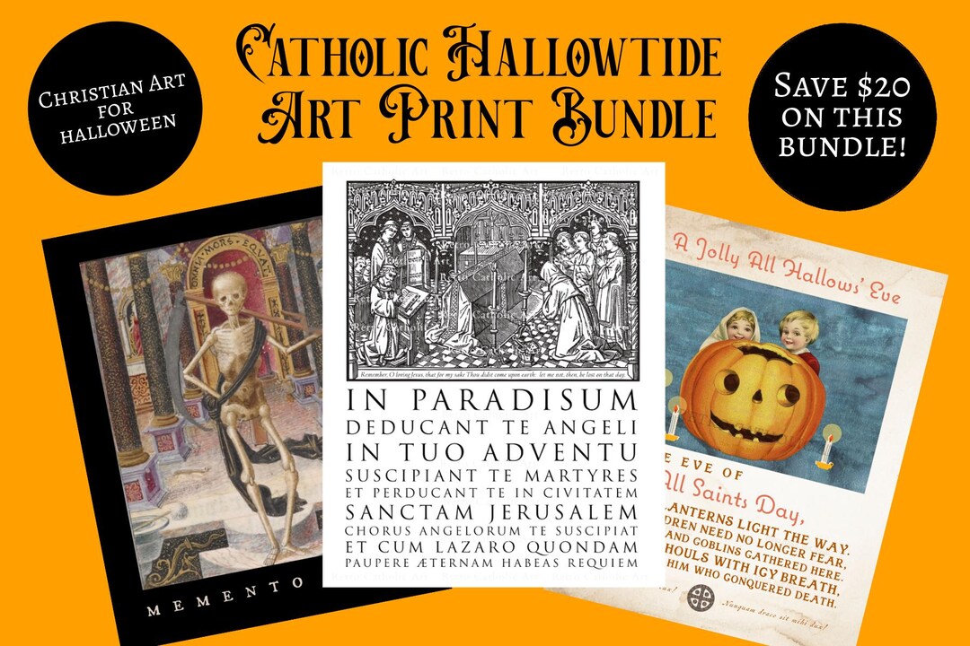 Catholic Halloween Bundle | Catholic Art Print | Vintage Halloween for ...