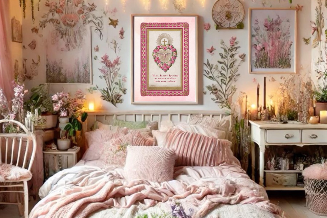 Catholic Girl Bedroom Decor Poster | Vintage Catholic Art Print ...