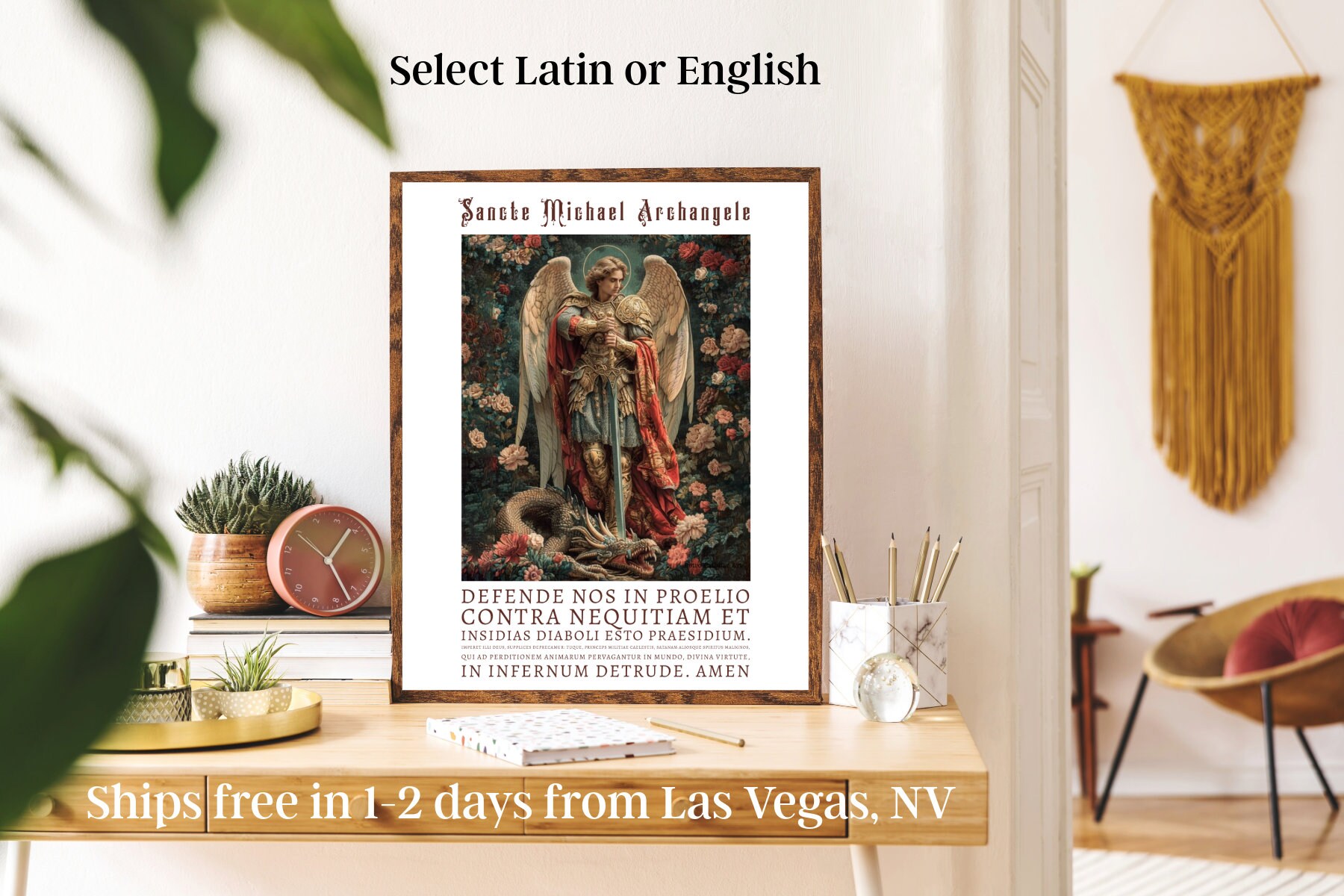 Prayer to Saint Michael the Archangel Print Catholic Art Print St ...