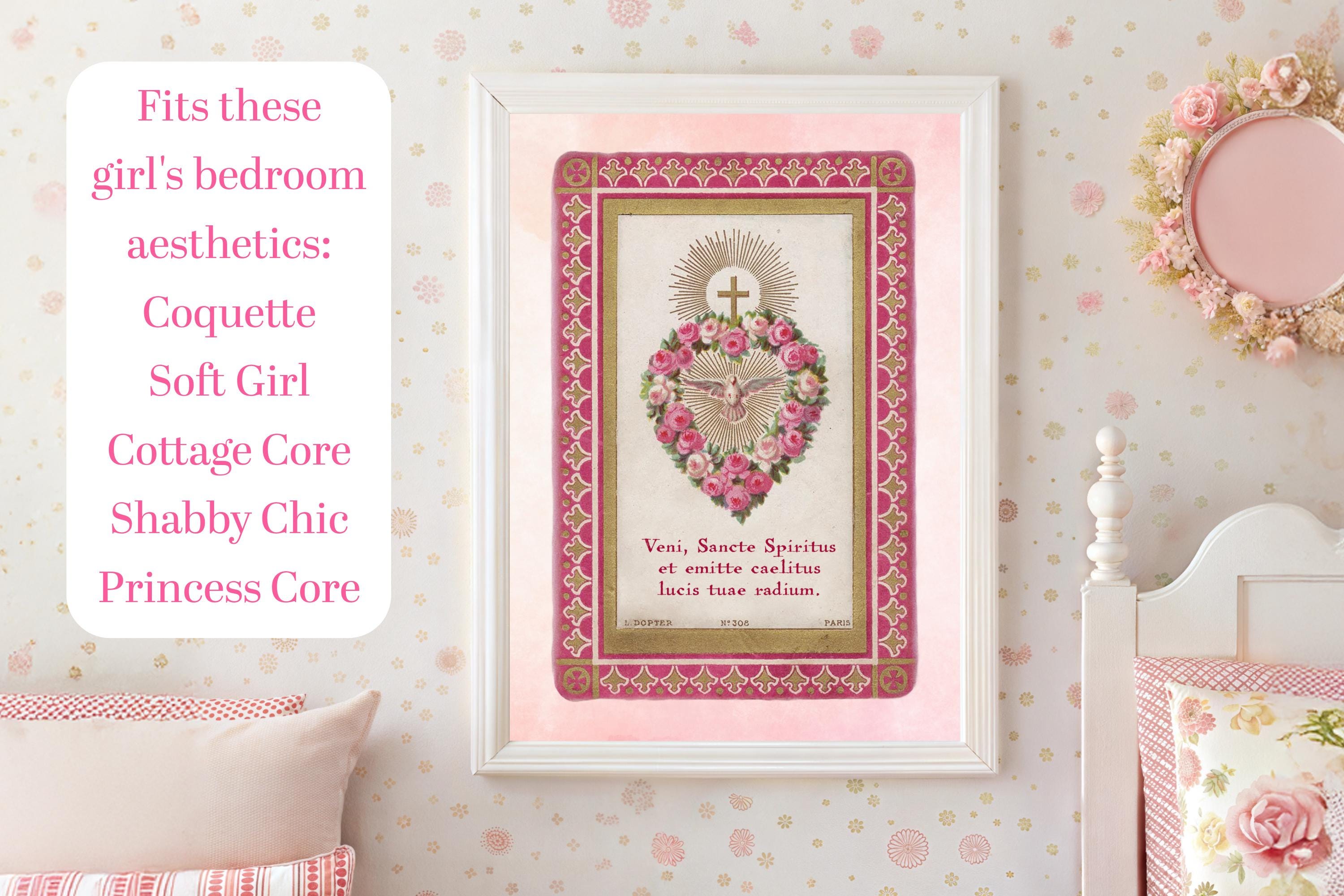 Catholic Girl Bedroom Decor Poster | Vintage Catholic Art Print ...