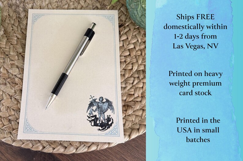 St. Michael Catholic Note Card Convert Gift | Catholic Stationary ...
