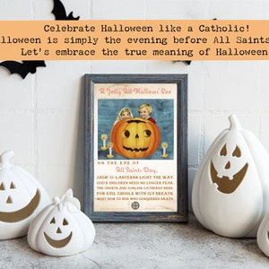 Vintage Catholic Halloween Wall Art Poster for All Hallows’ Eve - Etsy