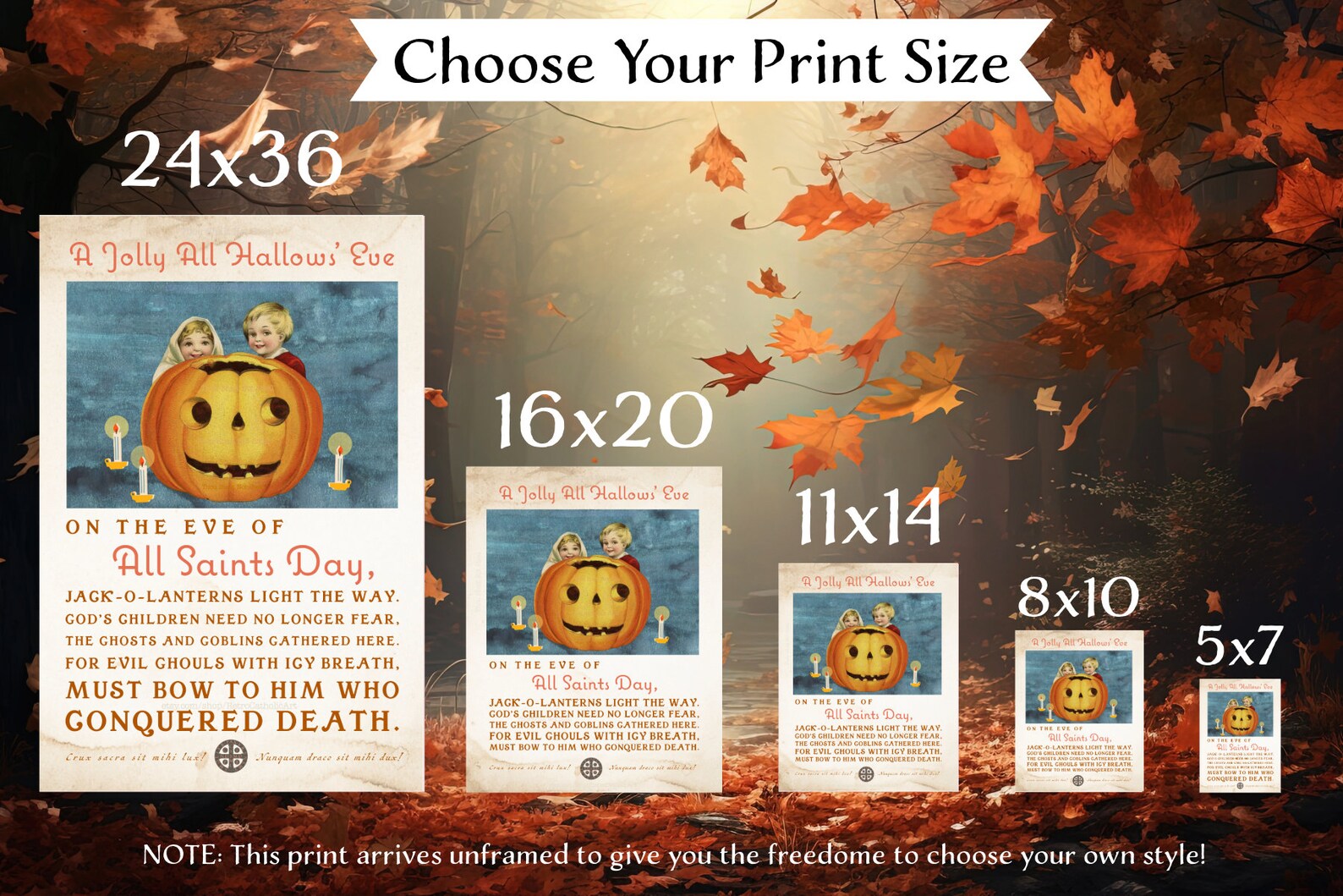 Vintage Catholic Halloween Wall Art Poster for All Hallows’ Eve - Etsy