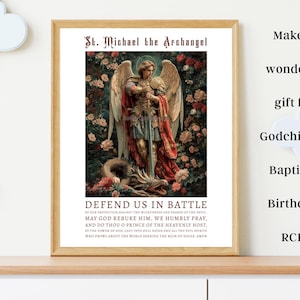 Prayer to Saint Michael the Archangel Print | Vintage Catholic Prayers ...
