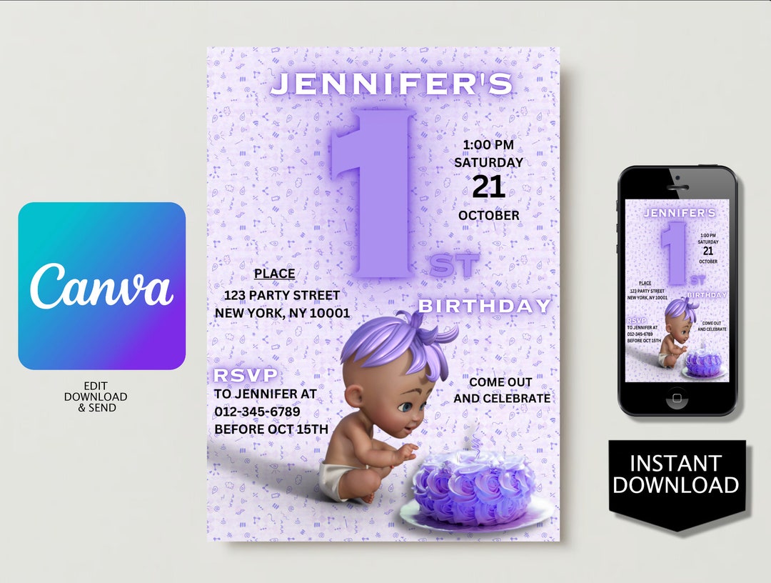 Toon Avatar Birthday Party Invitation Digital 3d Toon Girl Baby 01a - Etsy