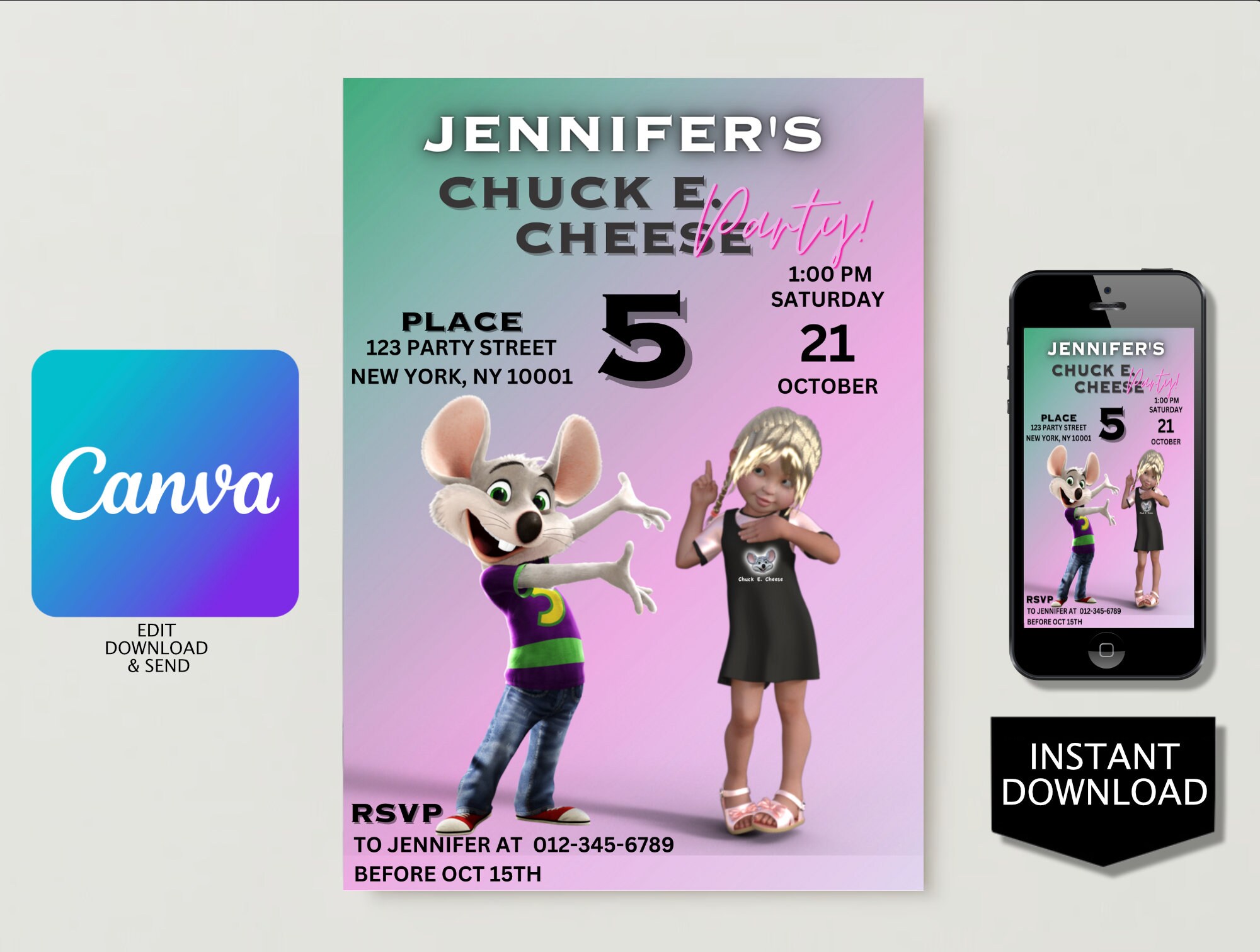 Toon Avatar Birthday Party Invitation Digital 3d Toon - Etsy