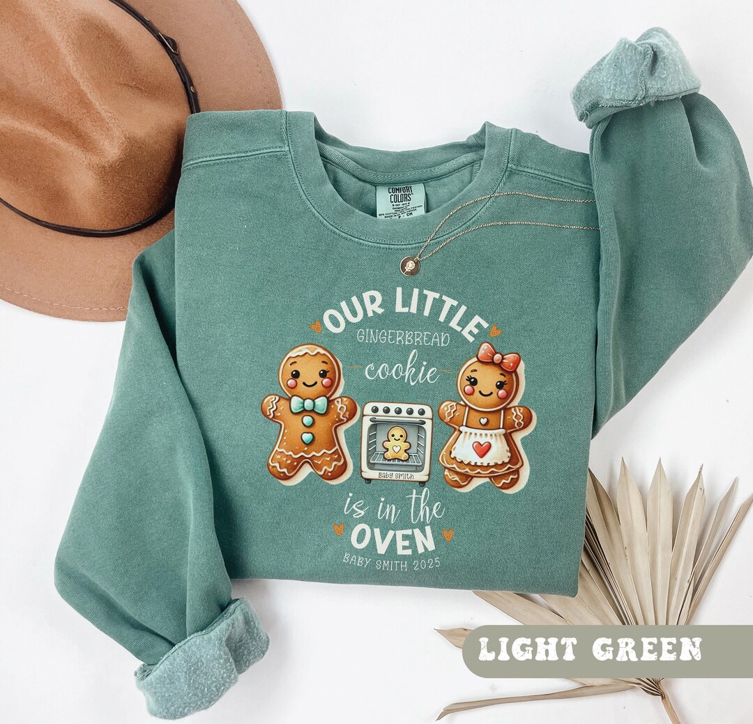 Pregnancy Announcement Sweatshirt With Gingerbread Cookies,fun Gift for ...