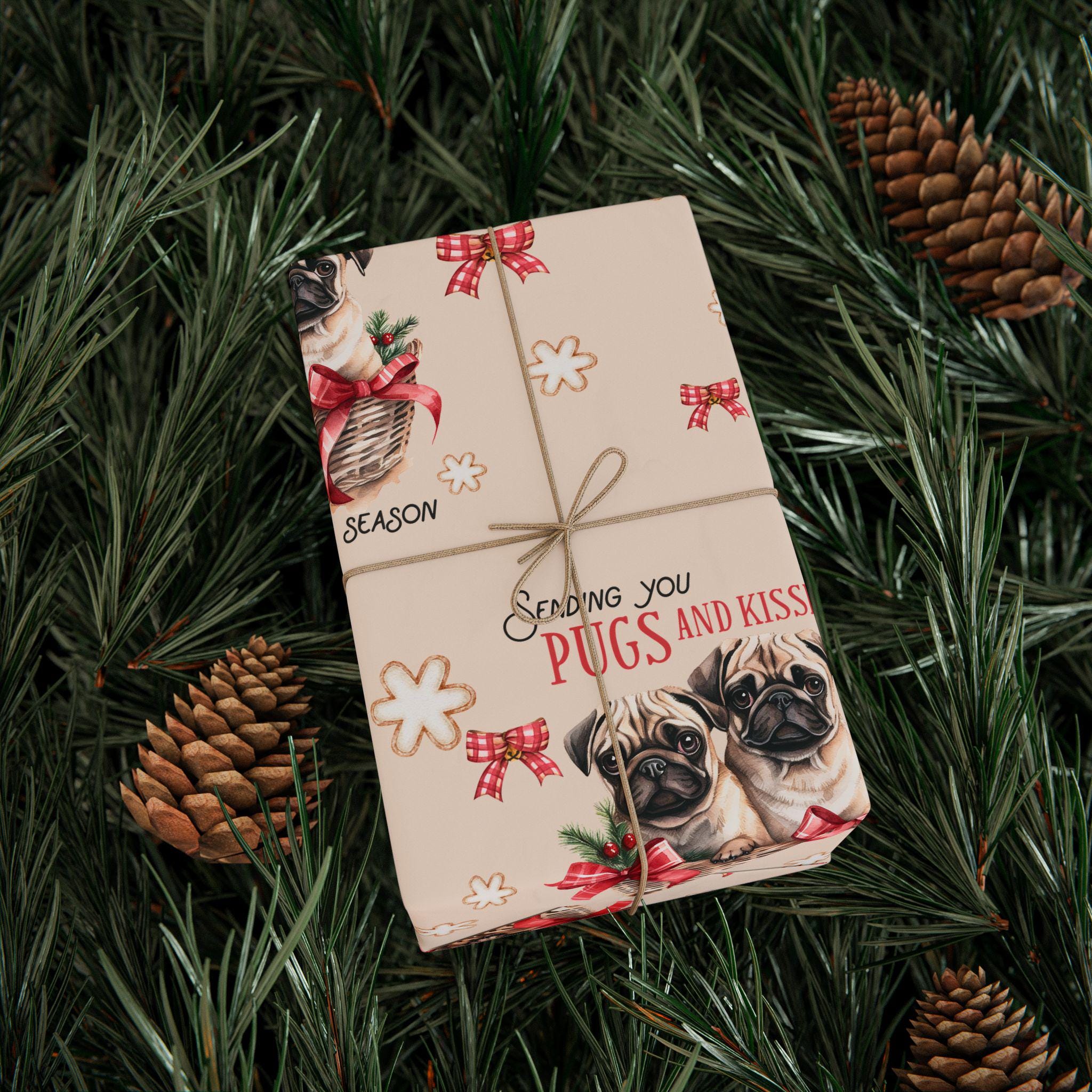 Personalized Pug Dog Gift Wrap, Cute Pug Wrapping Paper, Dog Lover Gift ...