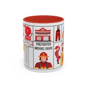Personalized Firefighter Mug, Custom Name Firefighter Gift, Firefighter ...