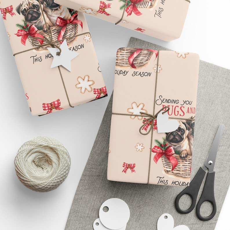 Personalized Pug Dog Gift Wrap, Cute Pug Wrapping Paper, Dog Lover Gift ...