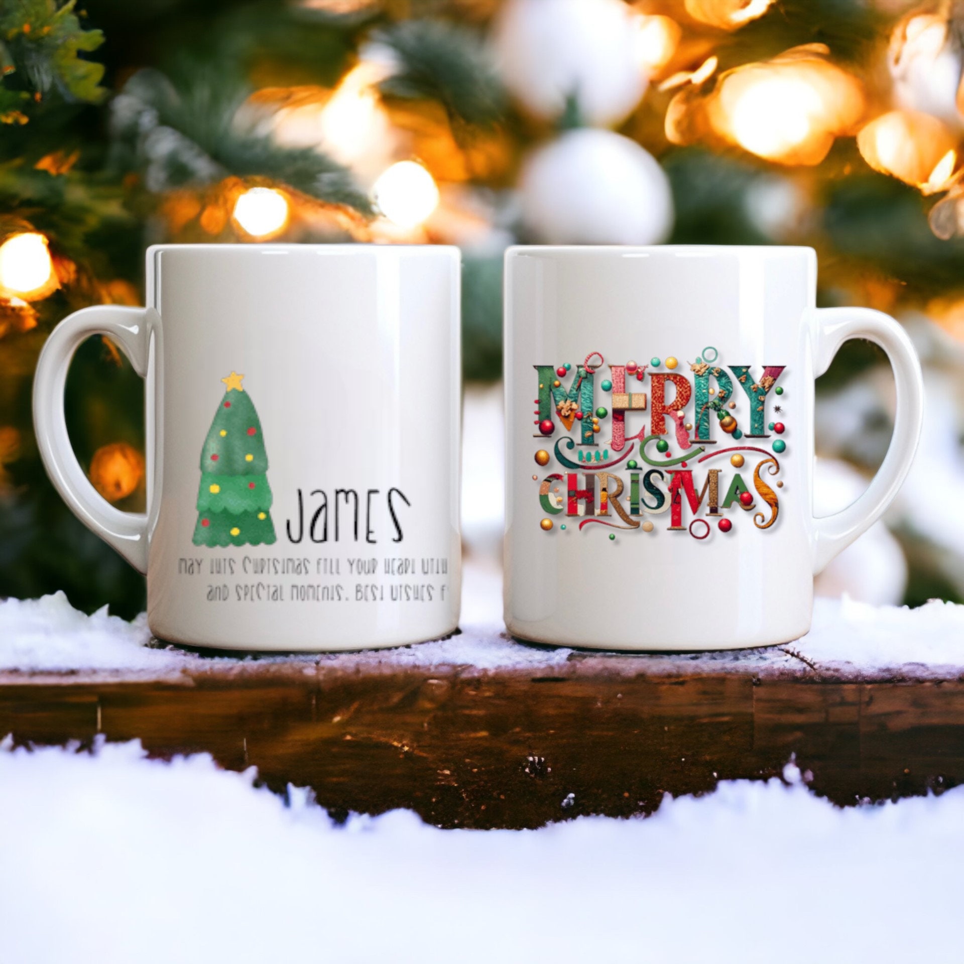 Christmas Mugs Mug With Personalized Message Say It on a - Etsy