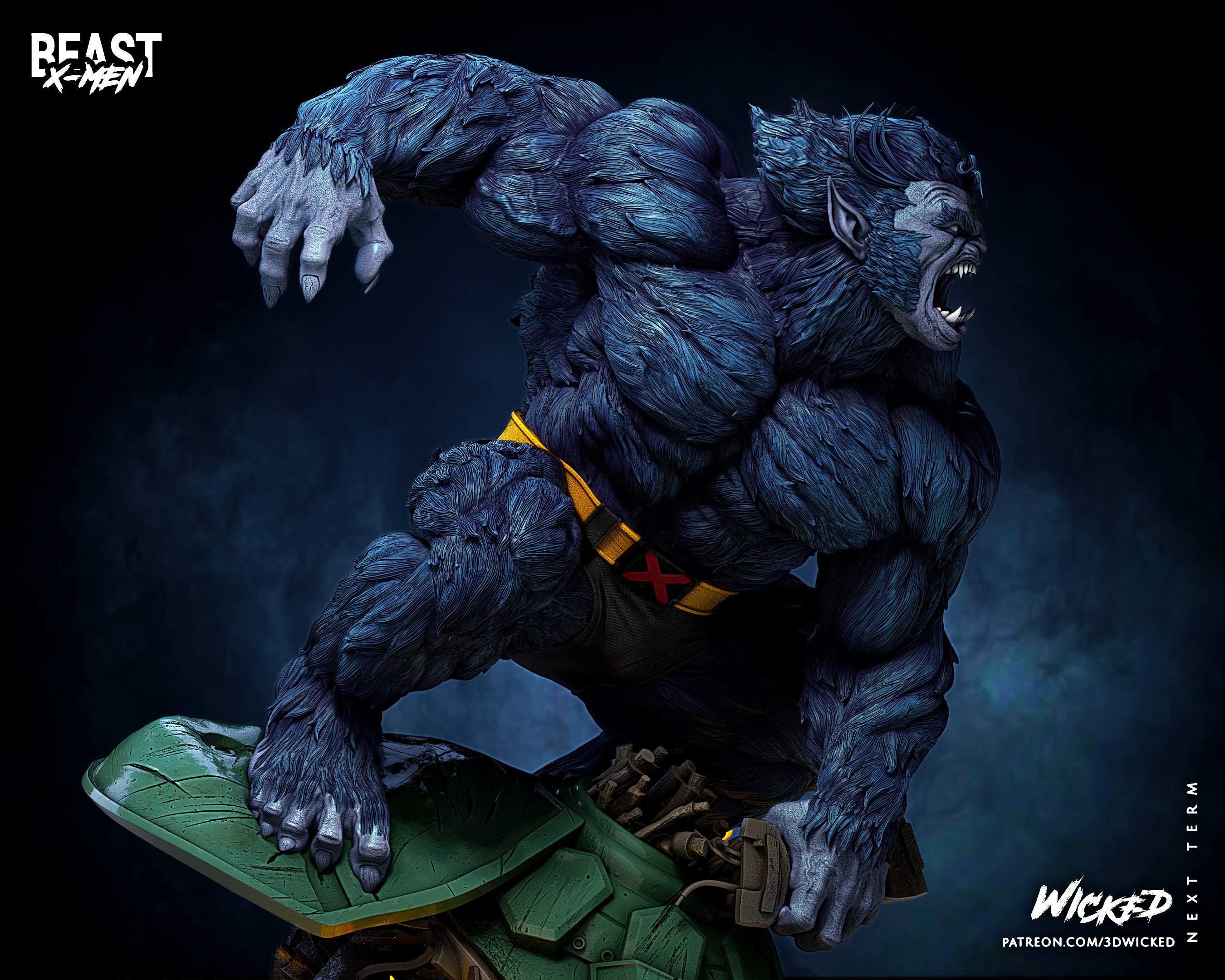X Men Beast Hand Painted Figure, 3d Printed and Hand Painted Beast ...
