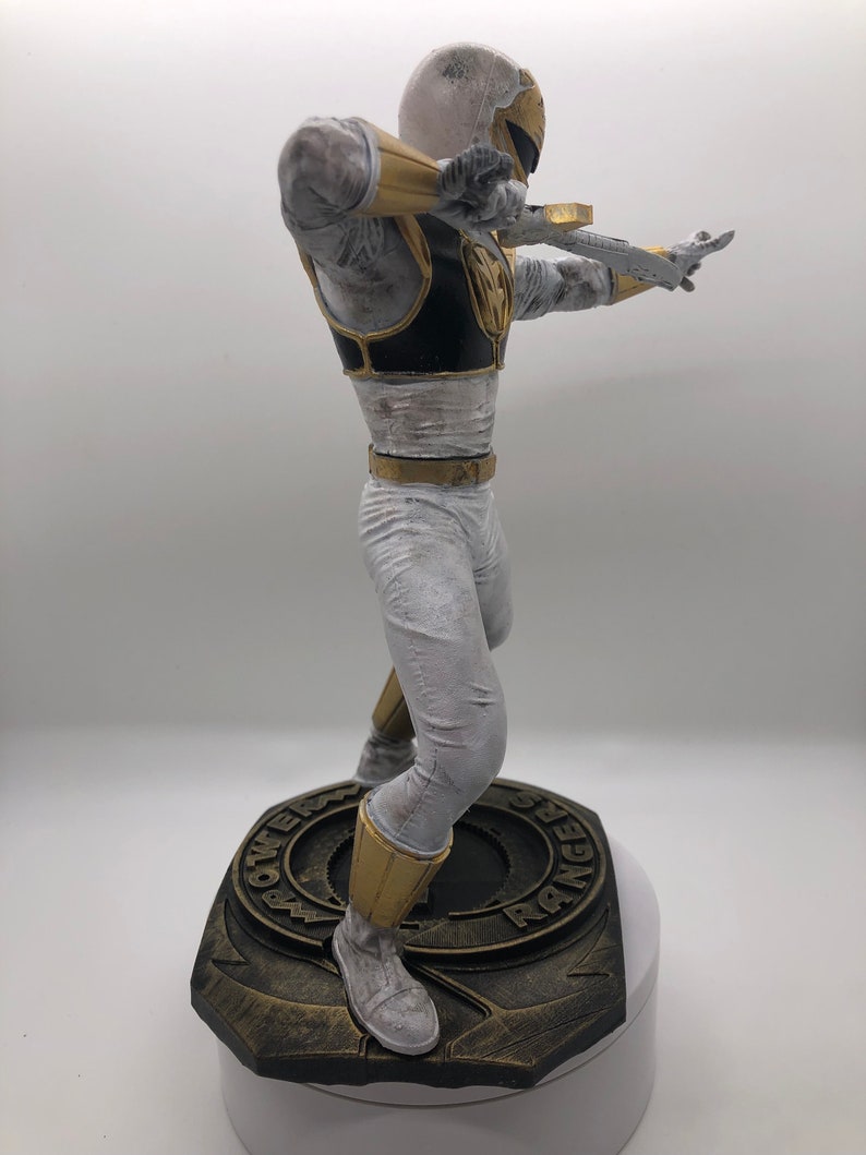 White Power Ranger Figure 3d Printed Power Ranger Statue - Etsy