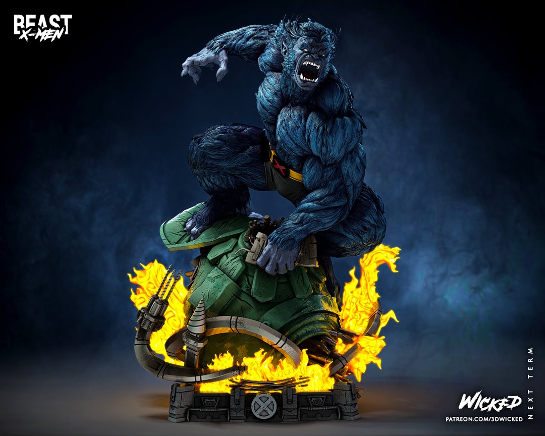 X Men Beast Hand Painted Figure, 3d Printed and Hand Painted Beast ...
